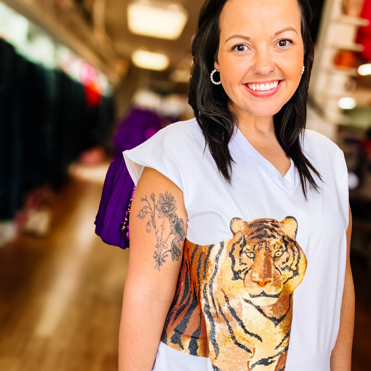 Wrap-Around Tiger Top -White – DearMeBoutique